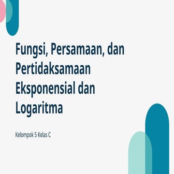 Ppt Aljabar Fungsi Persamaan Dan Pertidaksamaan Eksponen Dan Logaritma