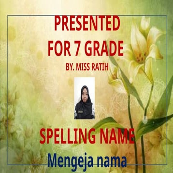 PPT ALPHABET. for seventh grade, spelling alphabet | PPTX