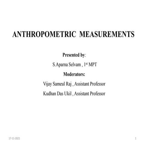 Anthropometric measurements | PPTX