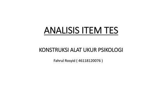 Contoh skoring cfit | PDF
