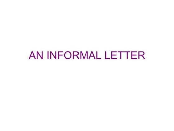 Presentation on formal letter | PPTX