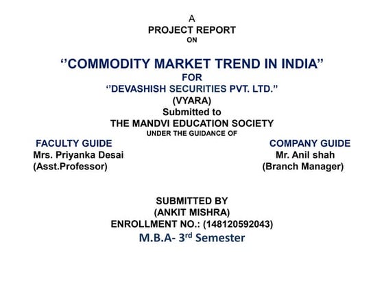 Basic of commodity market | PPT
