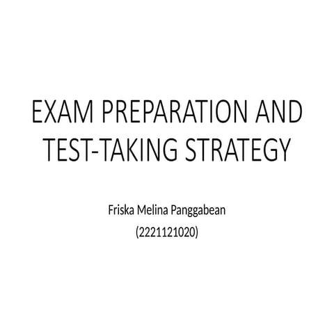 Exam Preparation and Note-Taking Strategy | PPTX | Educational ...