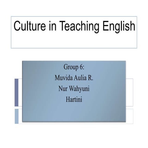 CULTURE IN TEACHING ENGLISH | PPTX