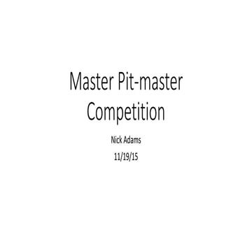 Pit-master Competition | PPTX