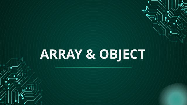 Ppt Array And Object Java Script Pengetahuan Pemrogramanpptx