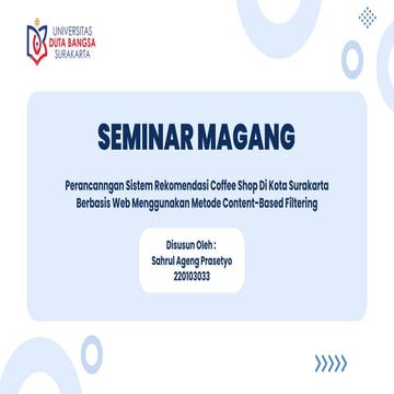 PPT SEMINAR MAGANG PRODI TEKNIK INFORMATIKA | PDF