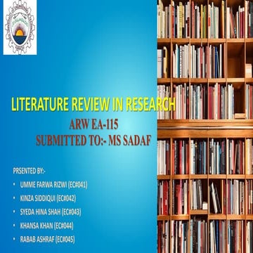 Literature review in research presentation | PPTX