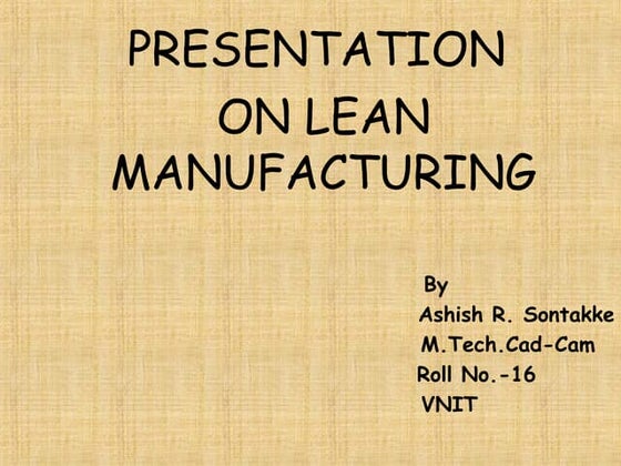 Lean Manufacturing Presentation power point | PPT
