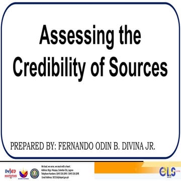 PPT Assessing the Credibility of Sources.pptx