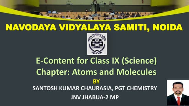 Class 9 Science Chapter 3 Atoms and Molecules notes pdf free pdf ...