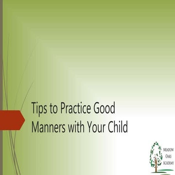 Tips to Practice Good Manners with Your Child | PPTX
