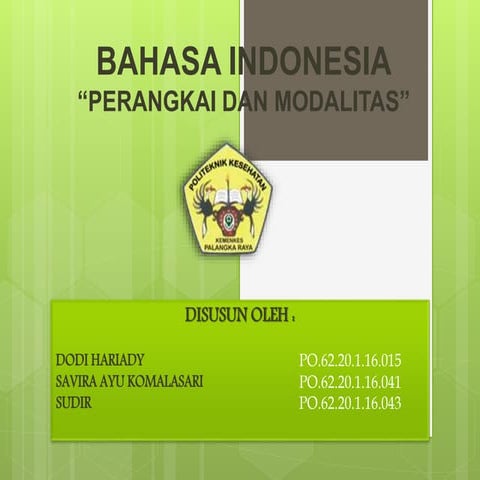 PERANGKAI DAN MODALITAS | PPTX