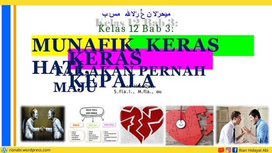 PAI Kelas 12 SMA - Dampak Negatif Sikap Munafik, Keras Hati, dan Keras ...
