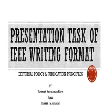PRESENTATION TASK OF IEEE WRITING FORMAT | PPT