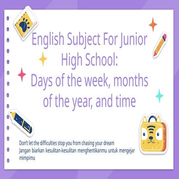 ppt bahasa inggris about days, months and time | PPTX