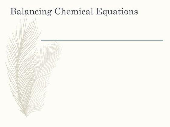 Balancing chemical equation grade 10 notes | PPT | Chemistry | Science