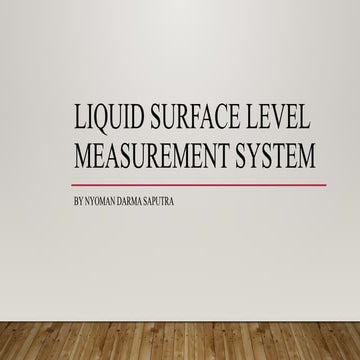 PPT BHS INGGRIS LIQUID SURFACE LEVEL MEASUREMENT SYSTEM | PPT