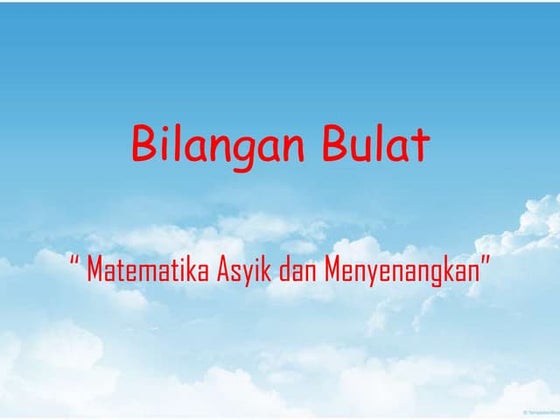 Penjumlahan dan Pengurangan Bilangan Bulat | PPTX