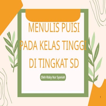 PPT BINDO KLP IV Materi menulis puisi di kelas tinggi di tingkat sd | PPT