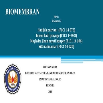 Ppt biokimia i_(biomembran)[1] | PPTX