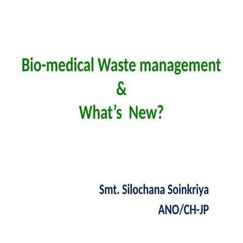 Biomedical waste management colour coding 2018 rules | DOCX