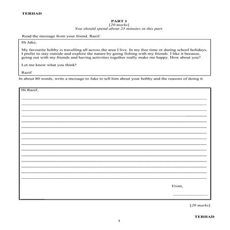 Bahasa Inggeris Form 2 (Paper 2) Writing | DOCX