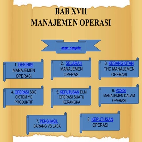 MANAJEMEN OPERASI | PPTX