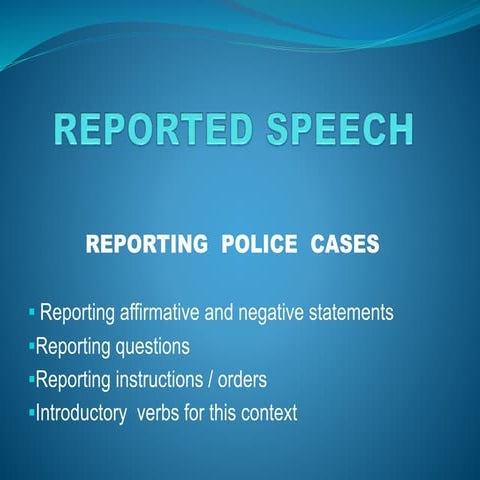 REPORTED SPEECH | PPTX