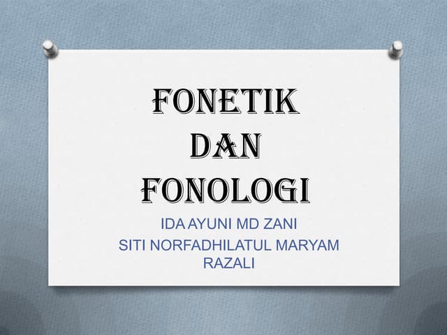 Fonetik bahasa melayu | PDF
