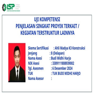 Contoh PPT untuk SKA K3 Konstruksi LPJK 2025 | PPTX