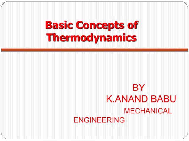 Thermodynamic Chapter 1 Fundamental Concepts | PPT | Physics | Science