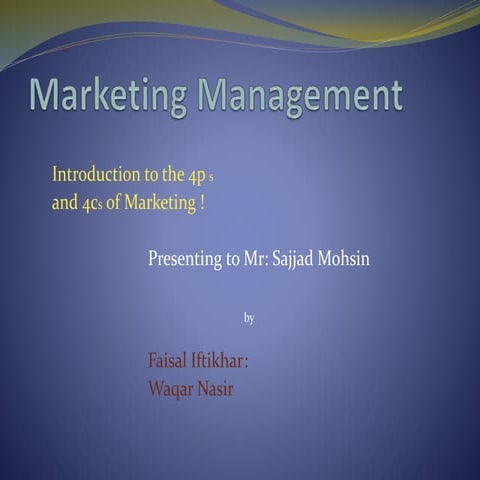 Marketing Management | PPT