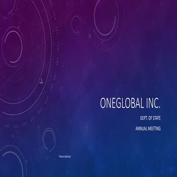 One Global Presentation | PPT