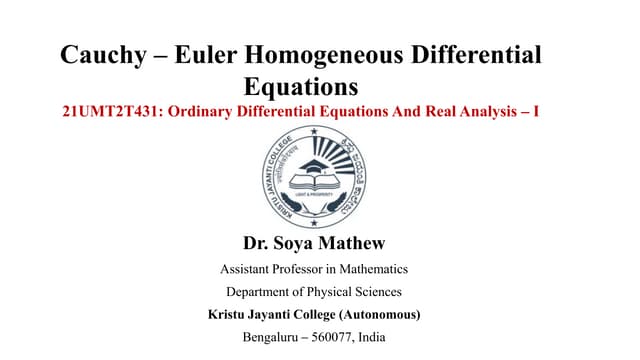 Cauchy Euler DE.pptx Cauchy Euler DE.pptx