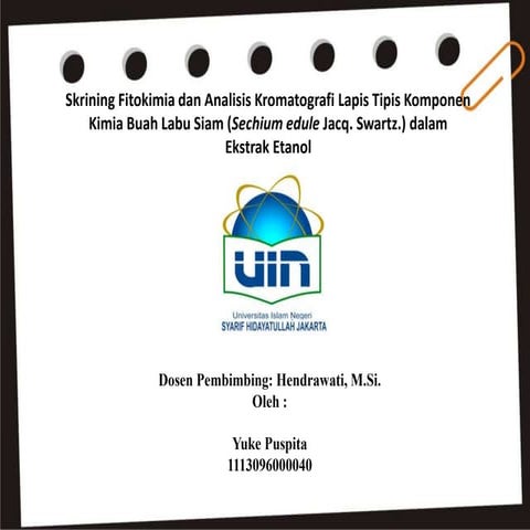 Cara Pemisahan menggunakan kromotografi lapis tipis | PPT