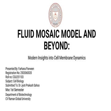 Fluid Mosaic Model: Cell Membrane Intro! | PDF