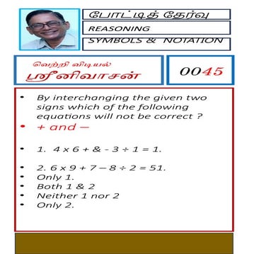 Competitive Exam for Jobs Reasoning Symbols & Notations | PPTX