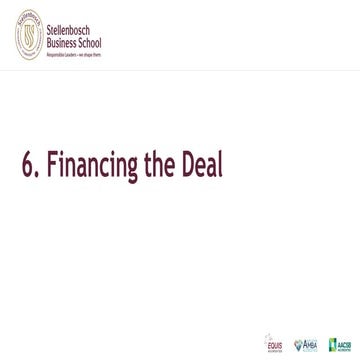 PPTCh06 Financing the deal.pdf Financing the deal | PDF