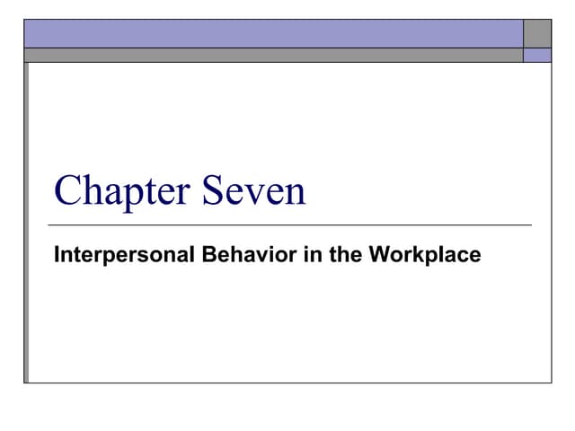 interpersonal behaviour | PPTX