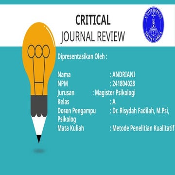Power point presentation Critical jurnal review | PPTX