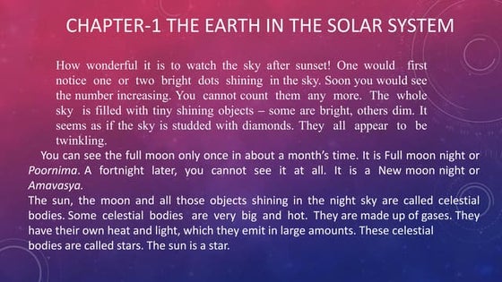 The earth in the solar system | PPT