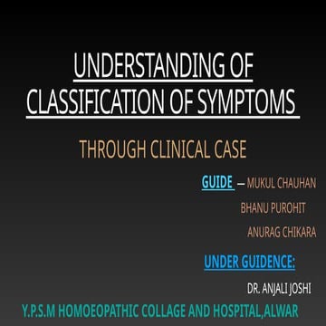 PPT CLASSIFICATION of symptoms in homoeo | PPTX