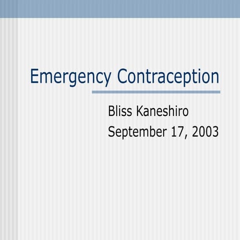 Emergency Contraception | PPT