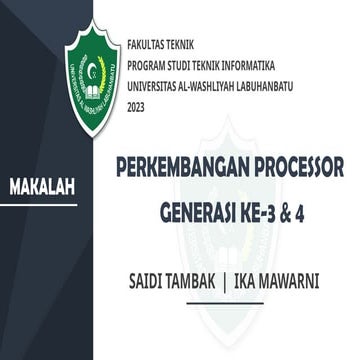 Perkembangan Processor Generasi Ke III dan Ke IV | PPTX