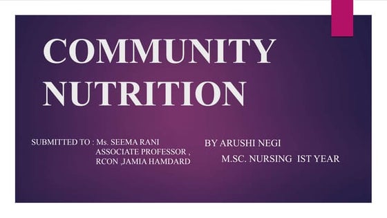 Basic concepts of Nutrition | PPT