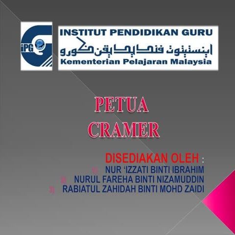 Ppt cramer rules | PPTX