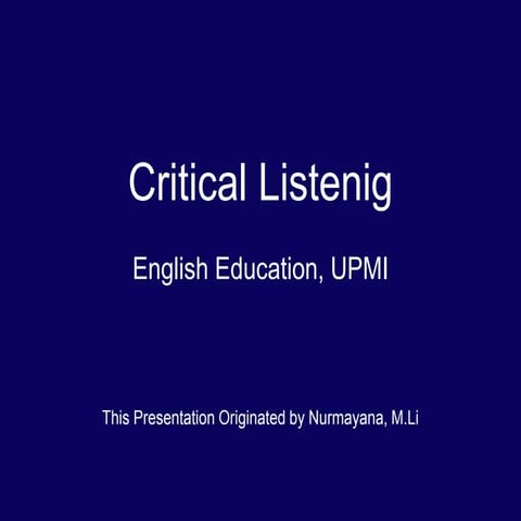 PPT CRITICAL LISTENING.ppt