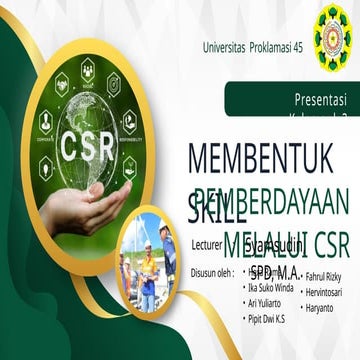 ppt Csr dan pemberdayaan masyarakat pptx | PPTX