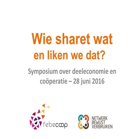 De coöperatie in de deeleconomie | PPT